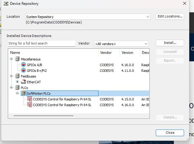 CODESYS Forge - CODESYS Forge / Talk / Engineering 🇬🇧: Missing Device Descriptions in Repository